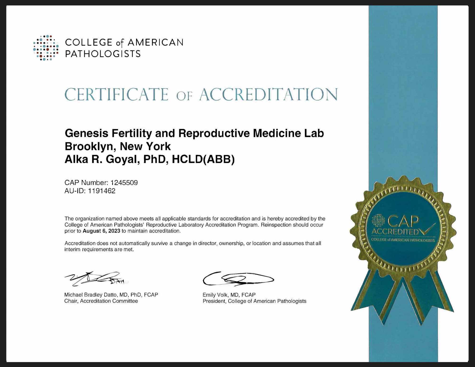 State-of-the-Art laboratory at Genesis Fertility New York